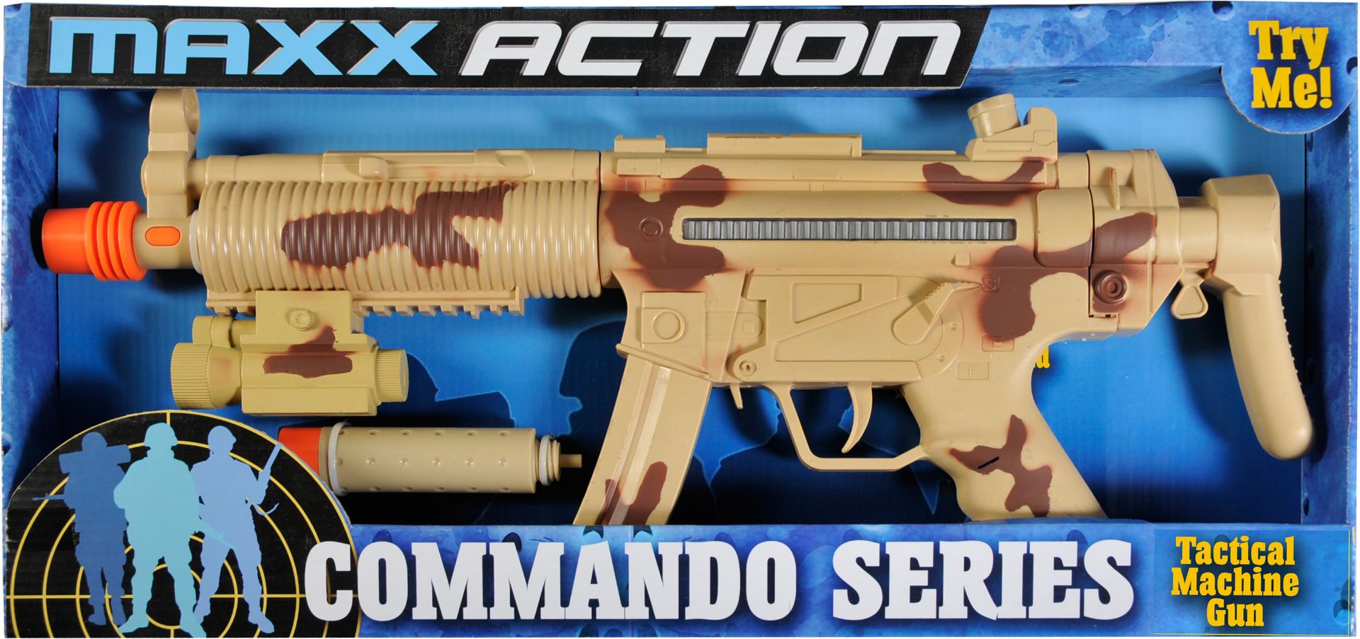 |MAXX ACTION COMMANDO SERIES TACTICAL MACHINE GUN WITH SILENCER