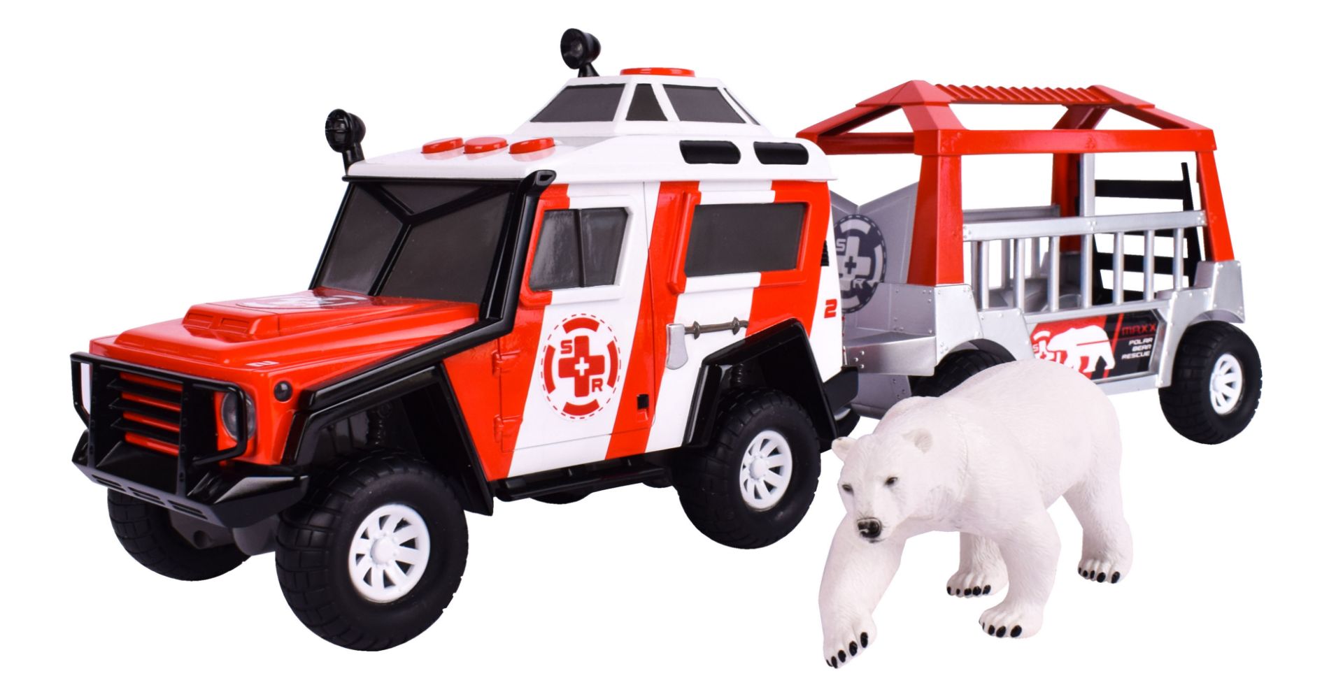 |MAXX ACTION REALISTIC 'LIGHTS & SOUNDS' 1:16 TRUCK POLAR BEAR RESCUE